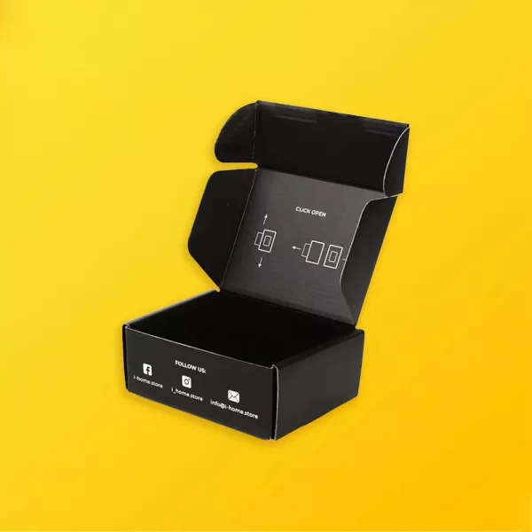 Custom Black Mailer Boxes | Corrugated Black Shipping Boxes